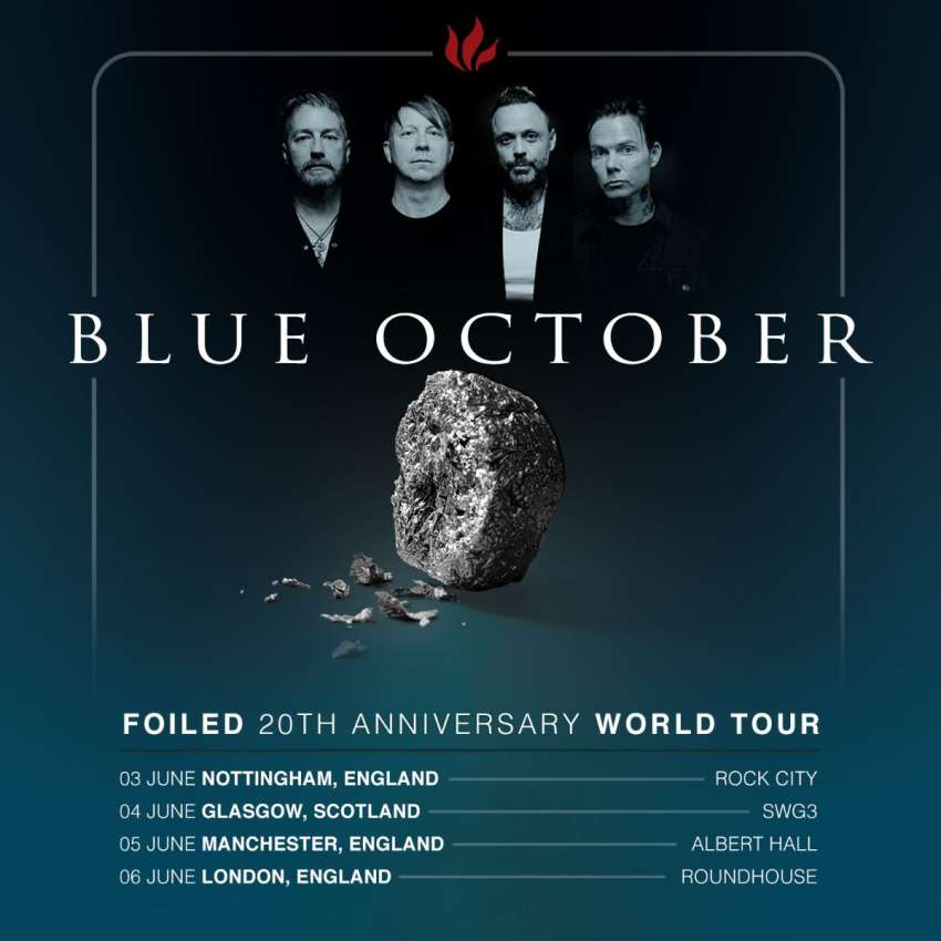 Blue October: 20th Anniversary of ‘Foiled’ celebrated with 4 UK dates ...